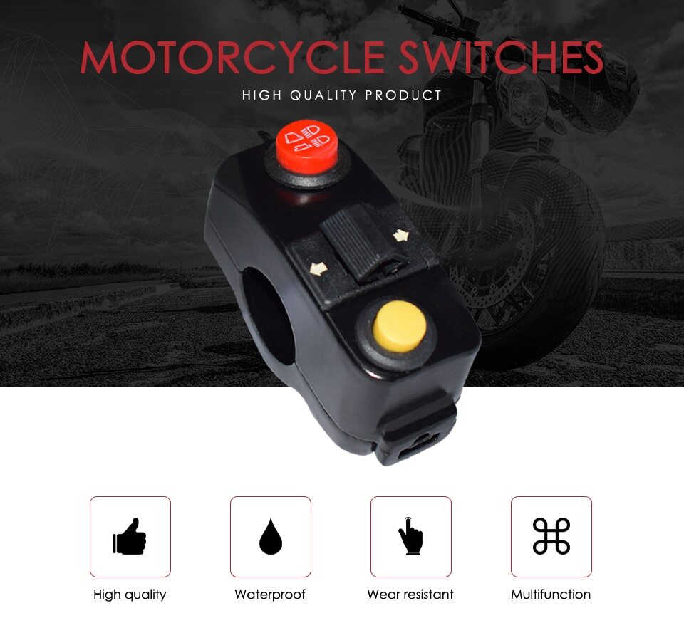 7/8" Aluminum Motorcycle Handlebar Electronic Turn Signal Light Switch ...