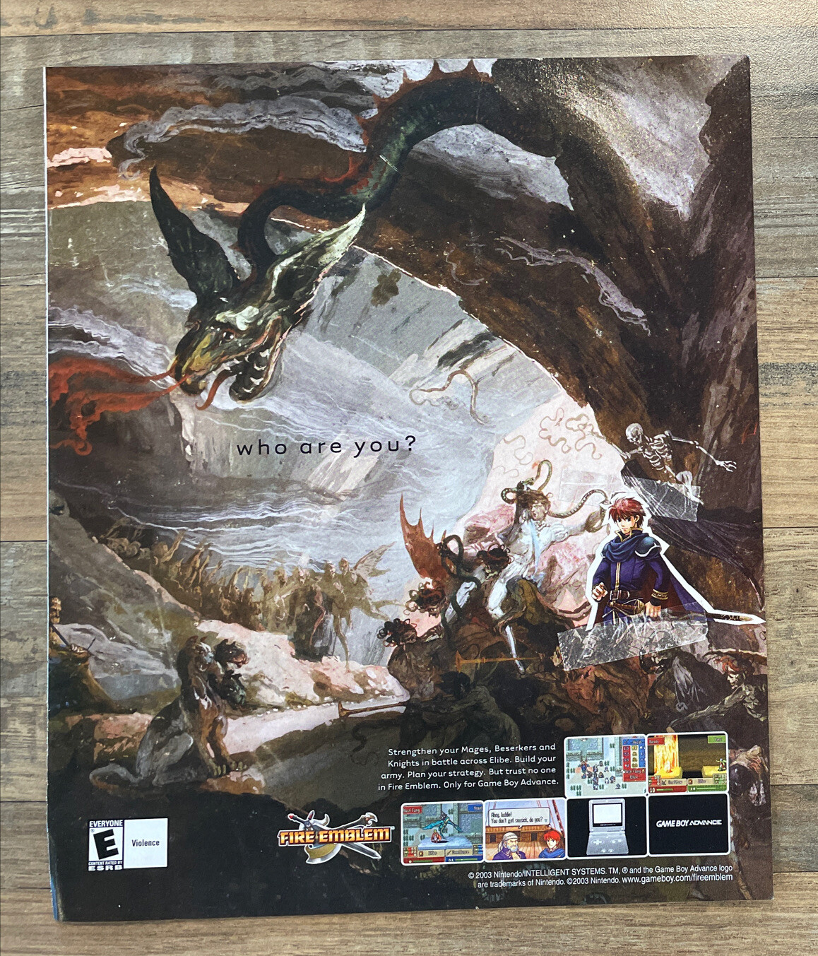 Fire Emblem Print Ad Game Poster Art PROMO Original GBA Boy Advance ...