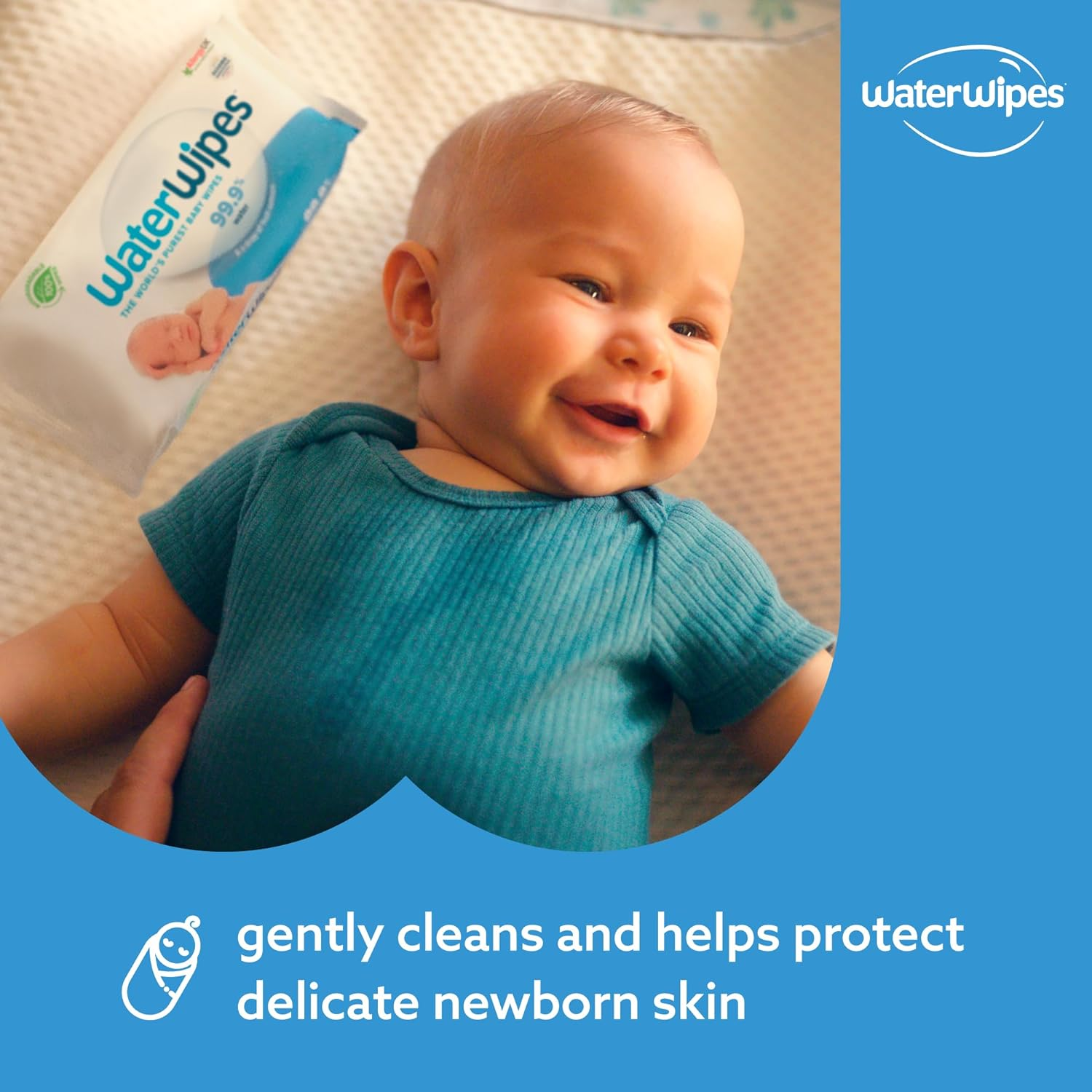 Waterwipes Plastic-Free Original Baby Wipes, 99.9% Water Based Wipes ...