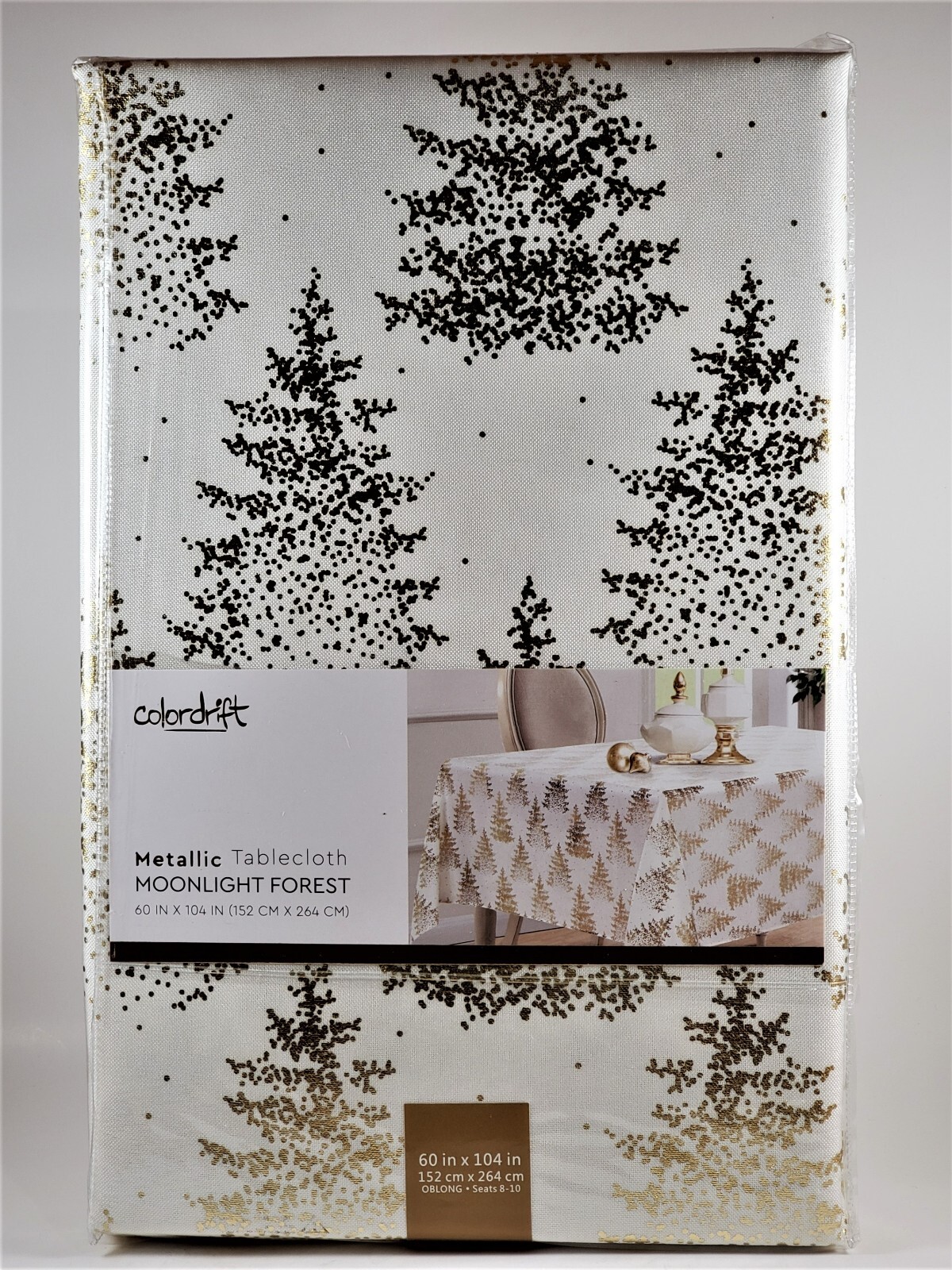 COLORDRIFT Metallic Moonlight Forest Tablecloth 60 In x 104 In Metallic ...