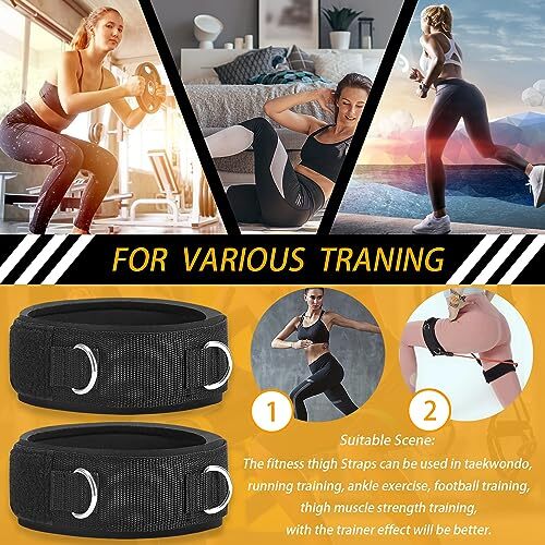 SYKSOL 2D Ring Thigh Strap, High Leg Lift Fitness Exercise Stainless ...