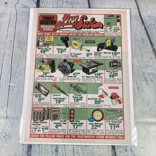 1984 Trustworthy Hardware Stores Vintage Print Ad/Poster Promo Art ...