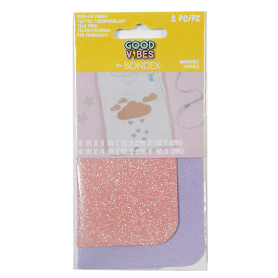 Good Vibes Iron On Patches by Bondex #240625062 Glitter Pair Peach | eBay Australia
