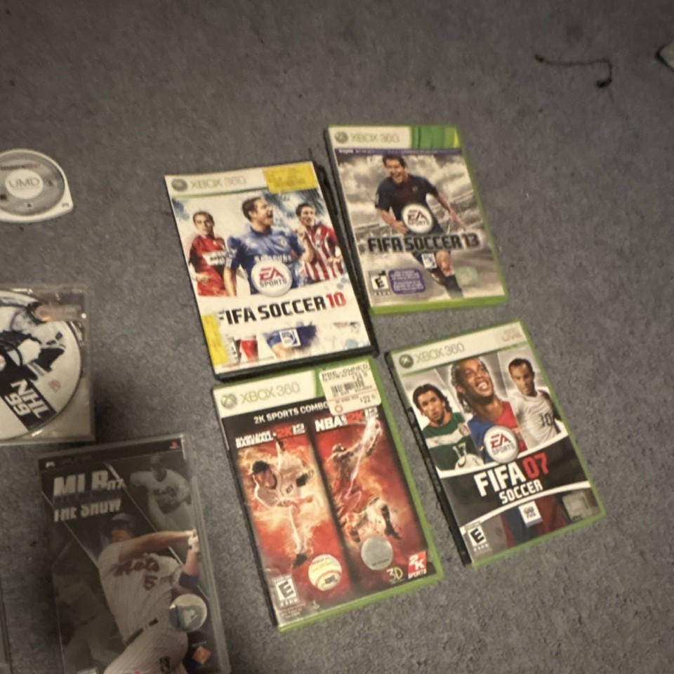 Ubisoft EA Sports 2K Sports Sony Xbox 360 & PSP Shooter Sports Game Lot ...