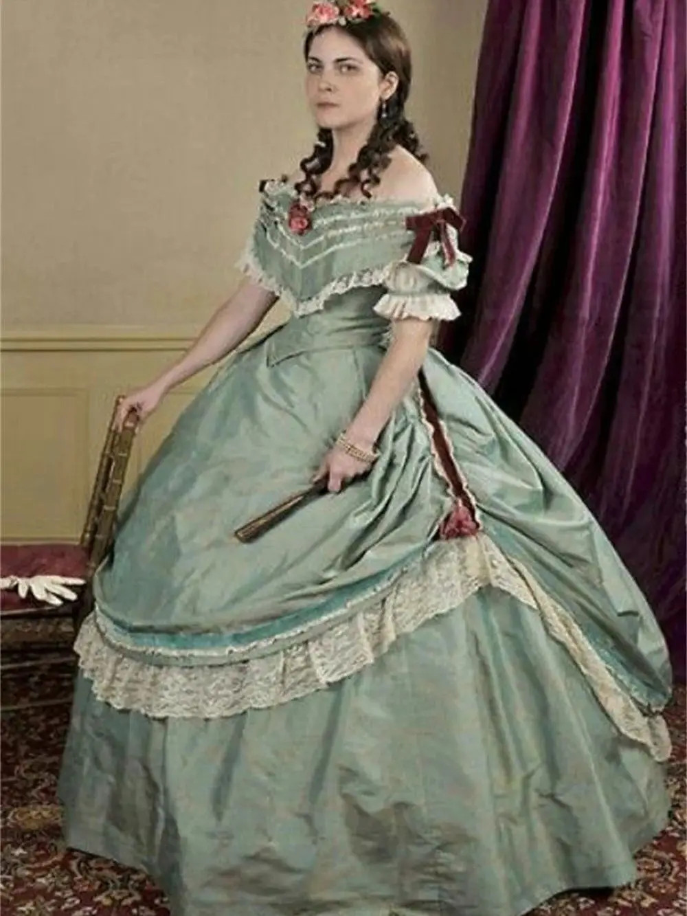 1860s Victorian Prom Dresses Princess Civil War Southern Belle Dress ...