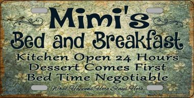 Mimi's Bed And Breakfast Metal License Plate | eBay