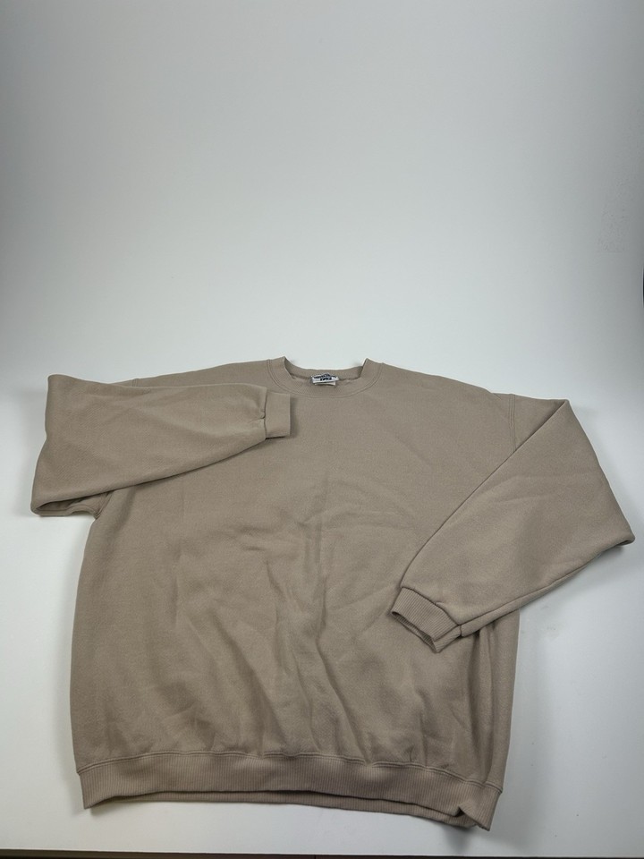 Lee Men’s SZ XL Basic Solid Tan Brown Blank Heavyweight Crewneck VTG ...