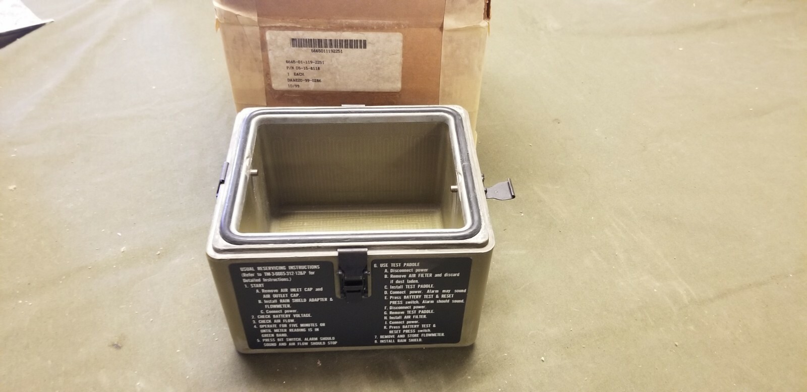 Battery case Assy NIB - For M43A1 Chemical Detector unit USGI M151 CUCV ...