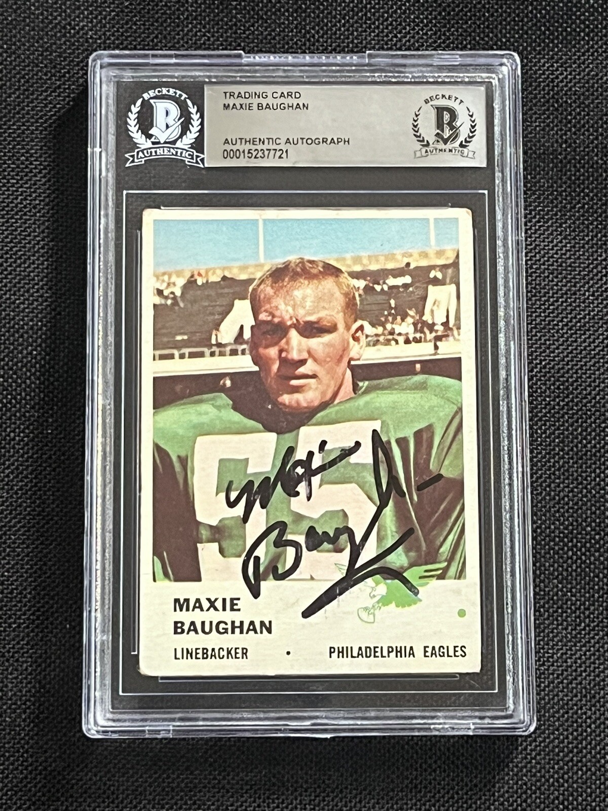 MAXIE BAUGHAN 1961 FLEER ROOKIE SIGNED AUTOGRAPHED CARD BECKETT BAS ...