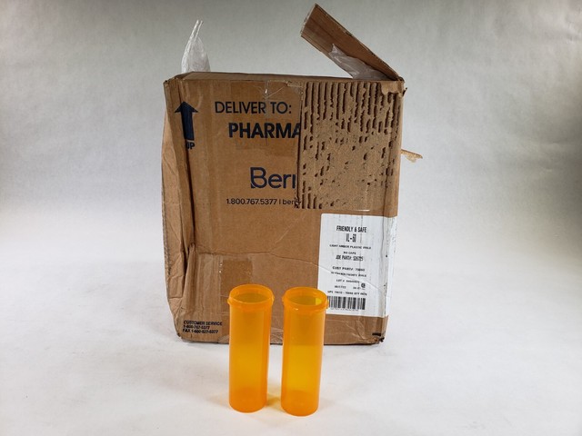 Case Of 70 Berry Friendly And Safe VL-60 Light Amber Plastic Vials for ...