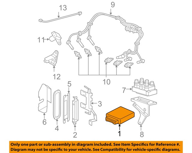 Ford Oem-ecm PCM ECU Engine Control Module Computer 8U7Z12A650ACARM for ...