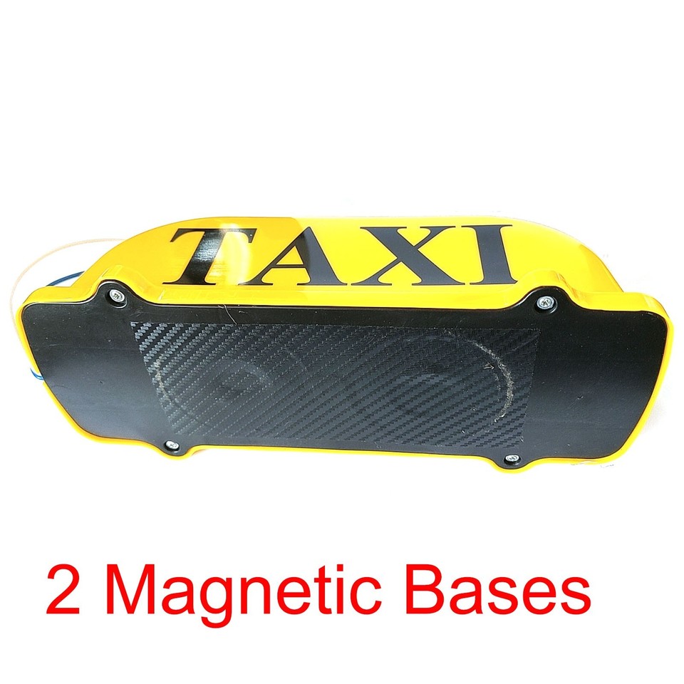 Bright Yellow 12V TAXI Magnetic Cab Sign Light Roof Top Topper Marker ...