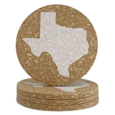 Texas Coaster Set Cork 3.5 Inch Coasters 4 Texas Coasters Texas Gift | eBay