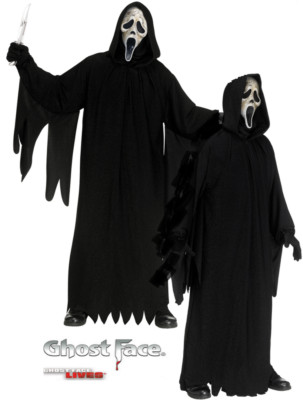 Ghost Face Aged Deluxe Adult Collectors Scream Fancy Dress Costume ...