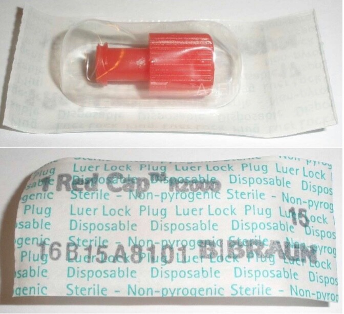 Braun R2000B Red Cap Luer Cap, Dual Function, Male & Female End:Sealed ...