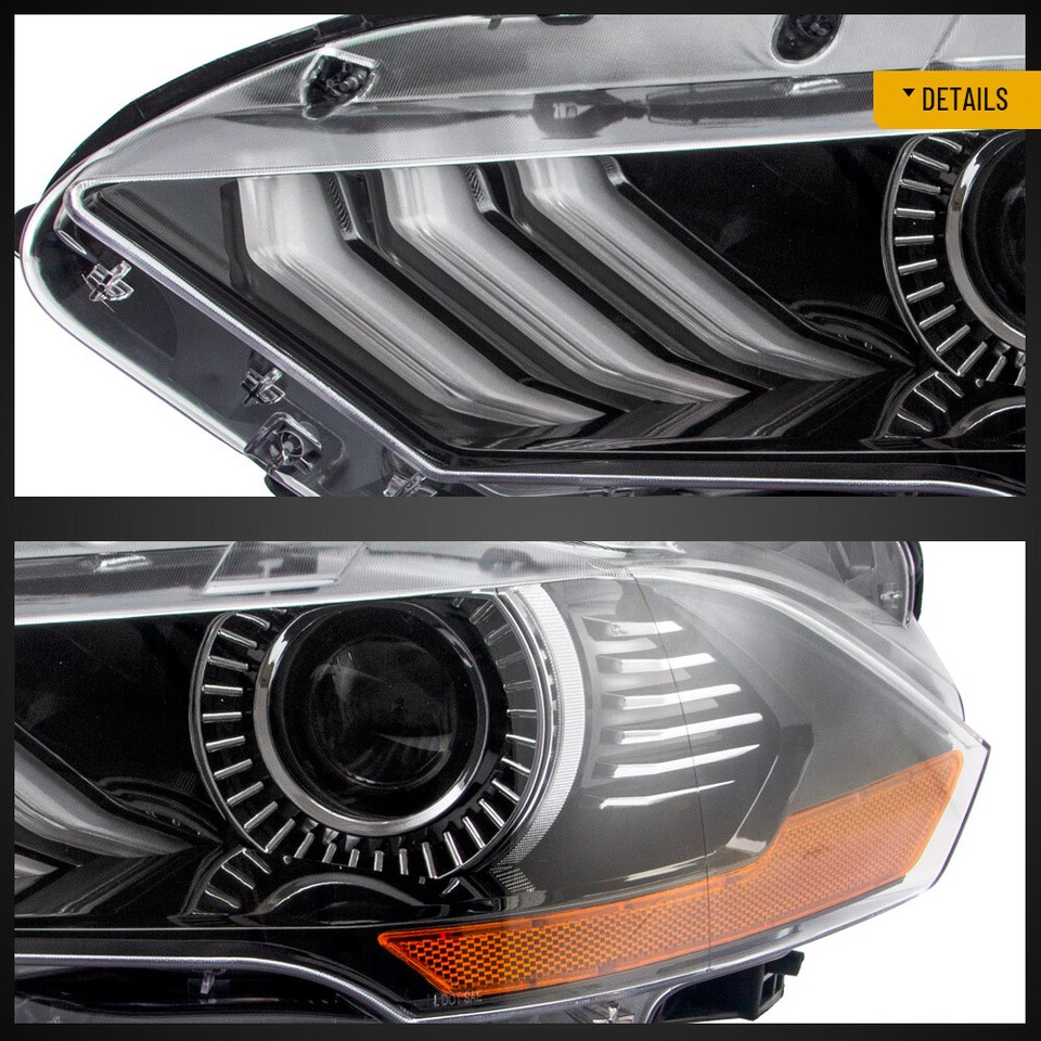 For 2018-2022 Ford Mustang RGB LED New Style Headlights DRL Front Lamps ...