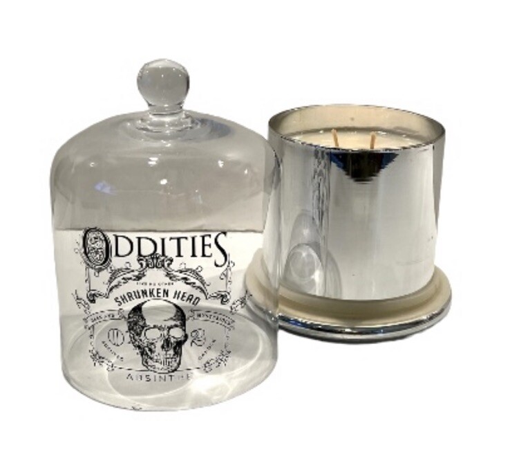 DW Home Candle Absinthe Scented Glass Dome; Oddities, Shrunken Head ...
