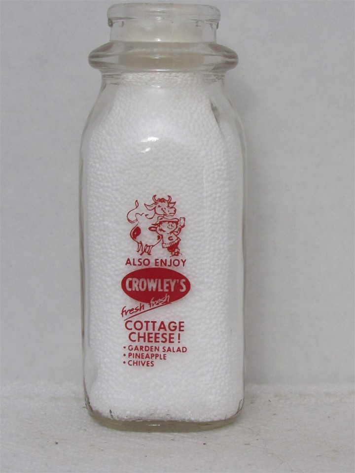 TSPHP Milk Bottle Crowley Crowley's Milk Co Dairy Binghamton NY COMICAL ...