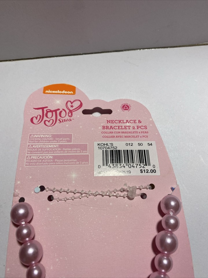 JoJo Siwa Necklace Bracelet Pink Costume Jewelry. Girls Fashion Jewelry ...