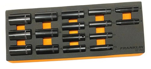 Franklin 16 Piece 3/8in Drive 6 Point Deep Impact Socket Set 8 - 24mm ...