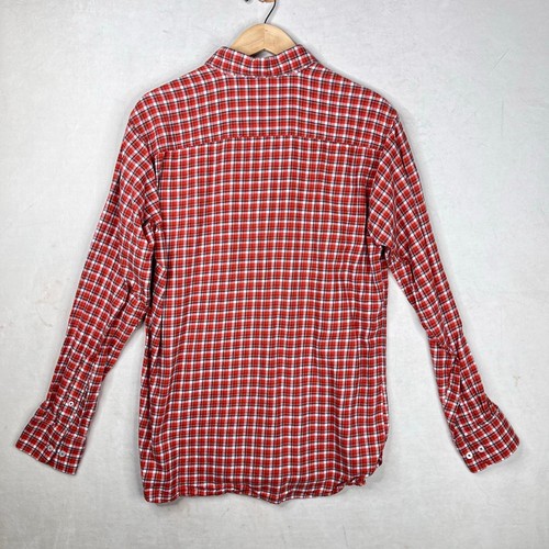 Fish Hippie MEN'S flannel PLAID LONG SLEEVE SHIRT in orange size large ...