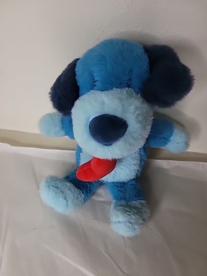 Giggle Scape Gigglescape Blue Dog holding Red Heart 10" Retired Plush ...