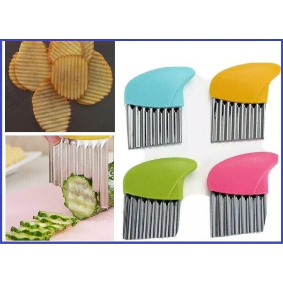 Vegetable Crinkle Wavy Cutter Stainless Steel Potato Chip Salad RANDOM ...