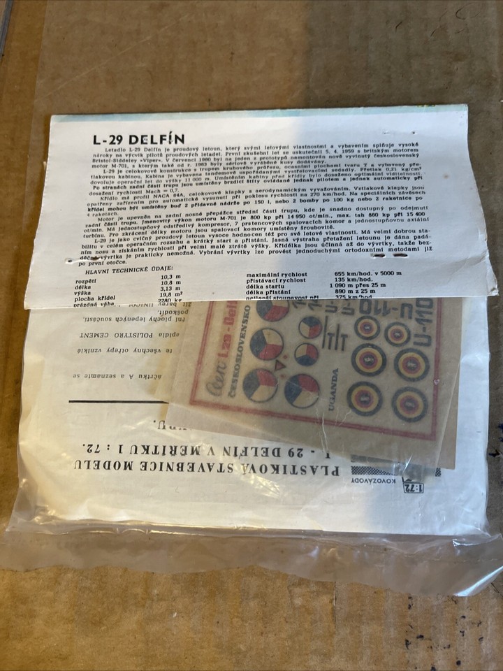Vintage KP Kavozavody L-29 Delfin Jet Plane Model Kit 1/72 New Bagged Kit | eBay