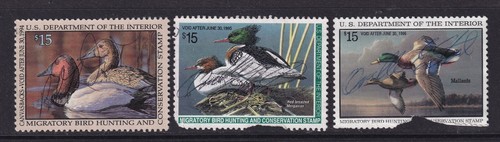MATT'S STAMPS US SCOTT #RW60-RW62 FEDERAL DUCK STAMPS 1993-1995, USED ...