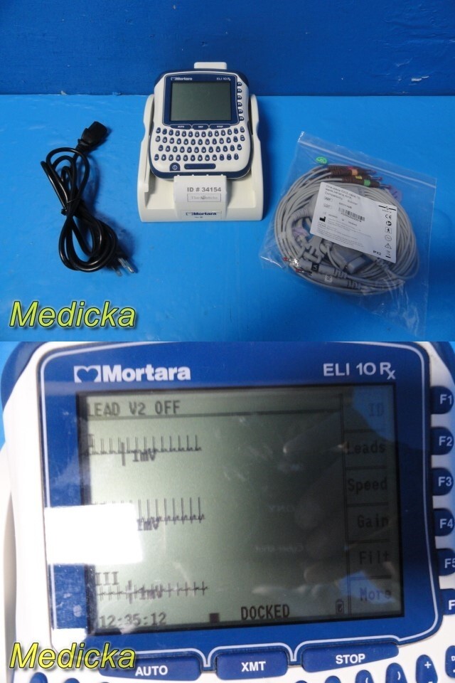 Mortara ELI 10 Series ELI 10RX Electrocardiograph W/ Dock & EKG Cable ...