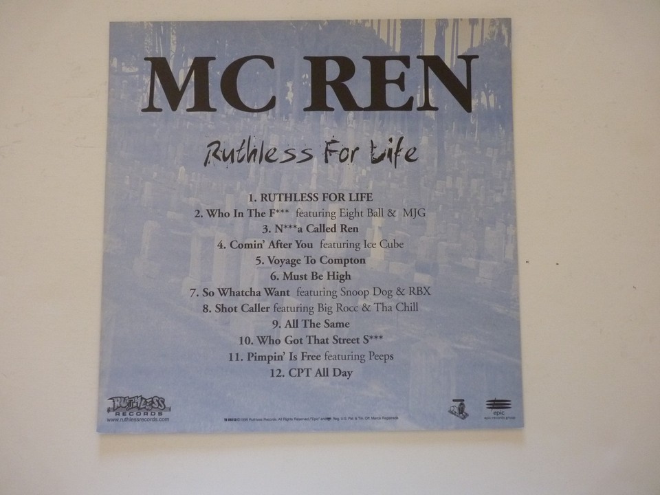 MC Ren Ruthless for Life LP Record Photo Flat 12x12 Poster | eBay
