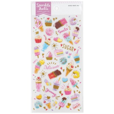 Mind Wave Sparkleholic Transparent Gold Glitter Stickers / Dessert | eBay