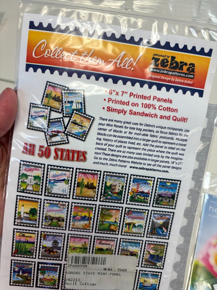 KANSAS STAMP 44c Quilting Block 6x7" NEW Zebra Patterns Mini Panels | eBay