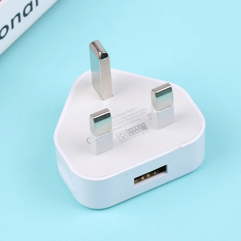 UK Mains 3 Pin Plug Adapter Wall Charger 1/2/3-Port Dual USB For Phones ...
