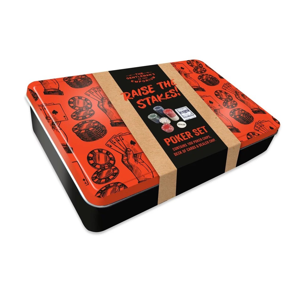 The Gentlemans Emporium - Poker Set 100 Poker Chips, Deck of Cards ...