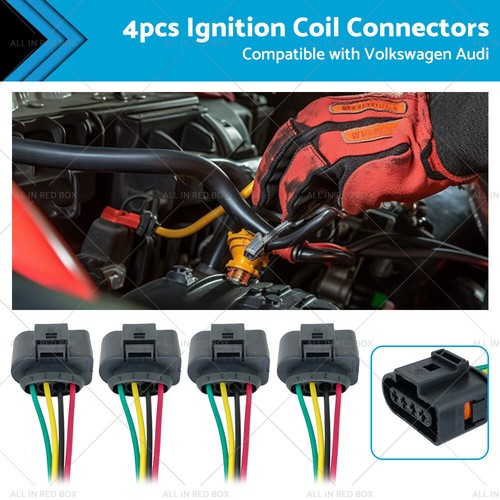 4PCS Ignition Coil Connector Repair Harness Plug 1J0973724 Suitable For ...