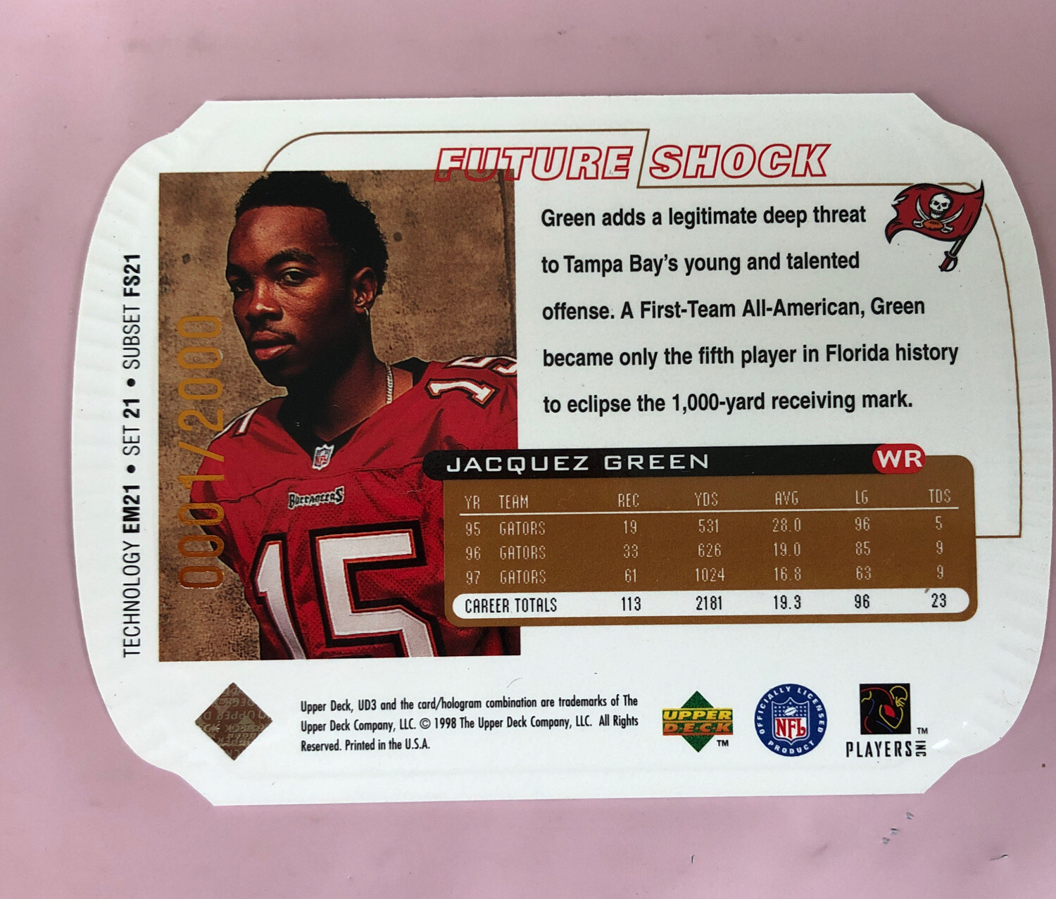 1998 Ud3 Jacquez Green Rookie Future Shock Bronze Foil #21 Die-Cut #1/ ...