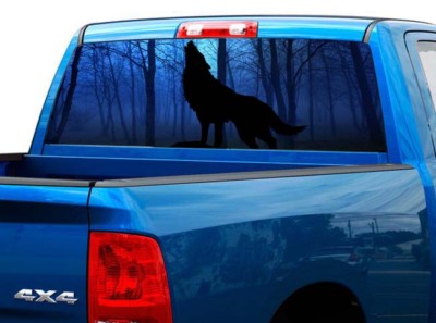 P428 Wolf Rear Window Tint Graphic Decal Wrap Back Pickup Graphics | eBay