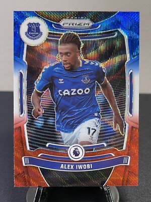 2021-22 Prizm EPL Soccer ALEX IWOBI #100 Base RED WHITE & BLUE PRIZM SP ...