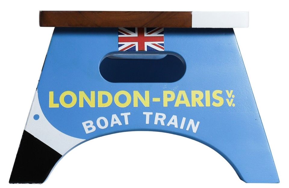 The Boat Train Pullman Train Steps Foot Stool 7.75" Wood Toilet Poop ...