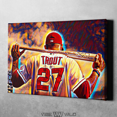Mike Trout Canvas Art | Mike Trout Painting Wall Art Decor | eBay