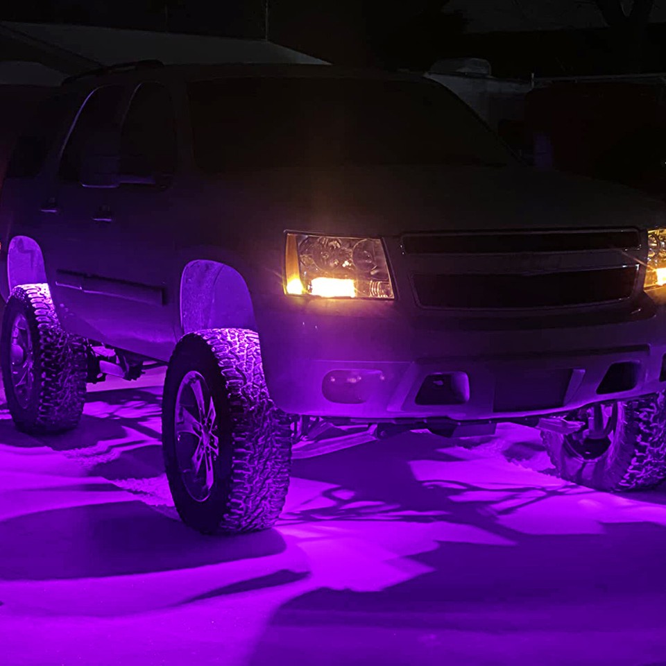 MICTUNING 12Pcs RGBW LED Rock Lights Underbody Car Light w/Remote ...