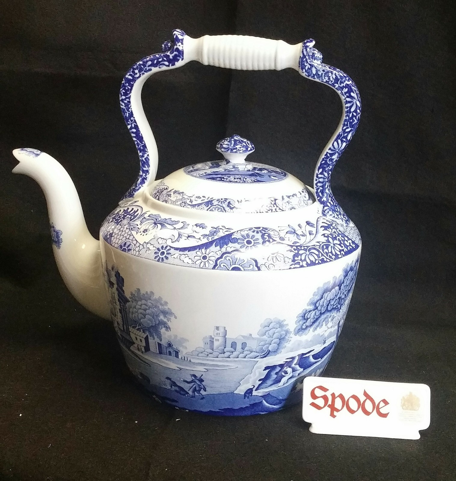 SPODE BLUE ITALIAN Large Kettle Teapot Made In England | eBay