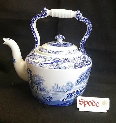 SPODE BLUE ITALIAN Large Kettle Teapot Made In England | eBay