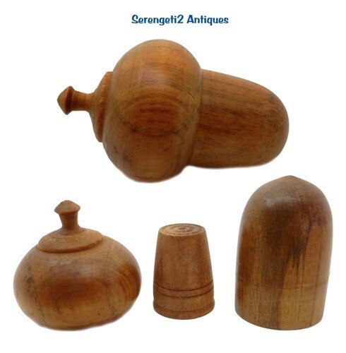 Wooden Thimble Holder - Acorn-Shape with Thimble *C. 20th Century | eBay