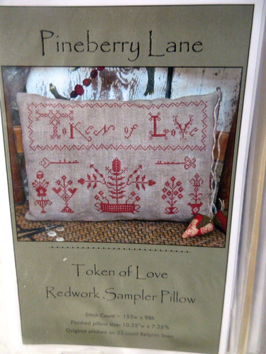 Pineberry Lane TOKEN OF LOVE REDWORK SAMPLER PILLOW Counted Cross Stitch Pattern | eBay