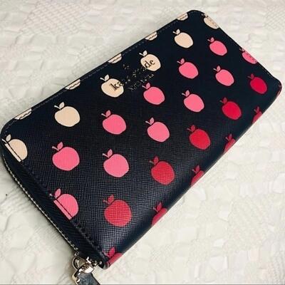 Kate Spade Apple Print Zip Wallet | eBay