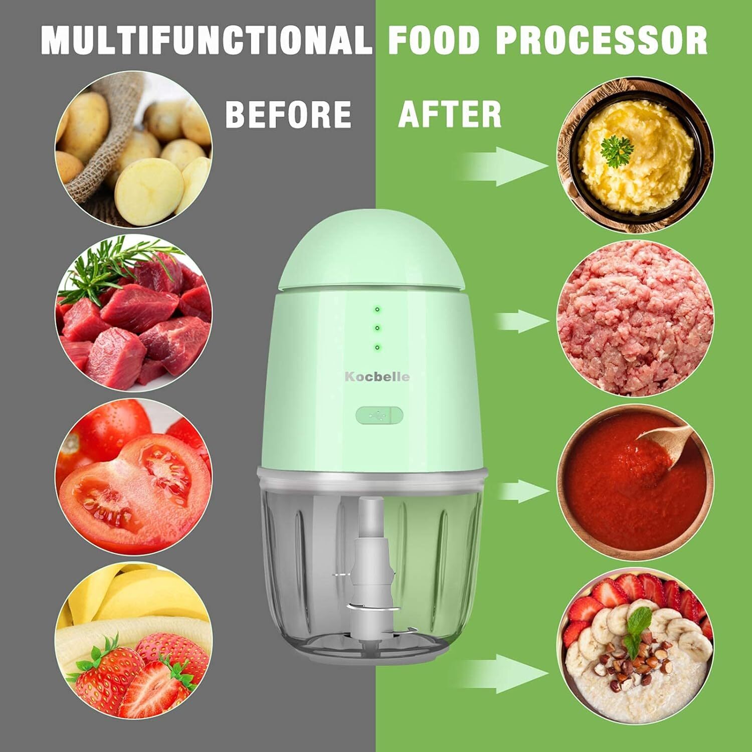 Food Processor - Cordless Mini Food Processor and Small Food Chopper ...