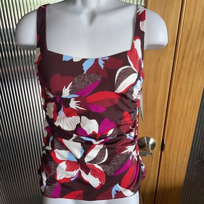 Athleta Swim Square Neck Tankini - Hero Bloom Decadent Chocolate 36B/C ...