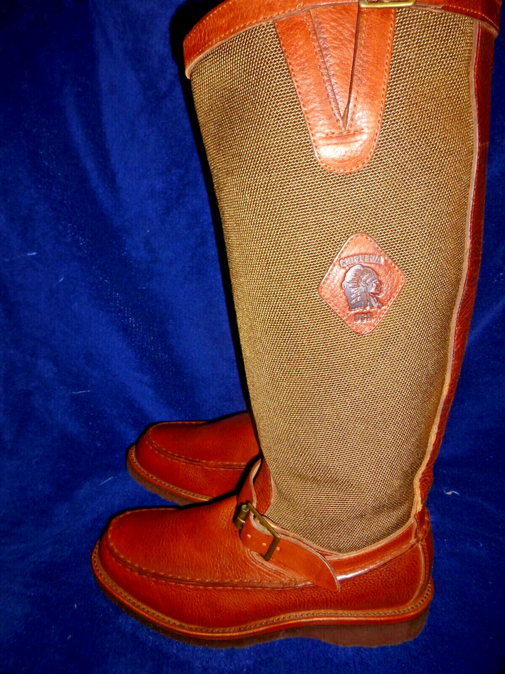CHIPPEWA BULLHIDE & VIPER CLOTH SNAKE& BOOTS SIZE MENS SIZE 9 1/2d MAKE ...
